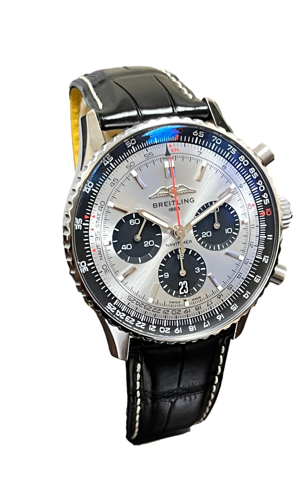 Breitling Navitimer 43mm BO1 Chronograph Ice Blue AB0138 B&P Watch