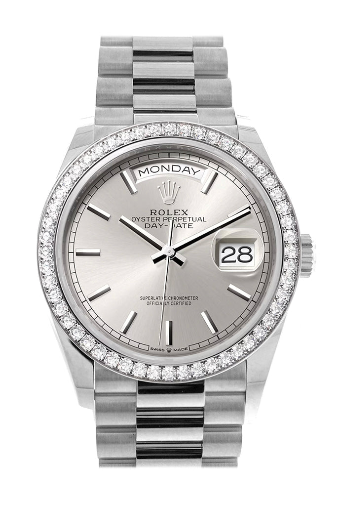 Rolex Day-Date Diamond White Gold President Watch 128349RBR