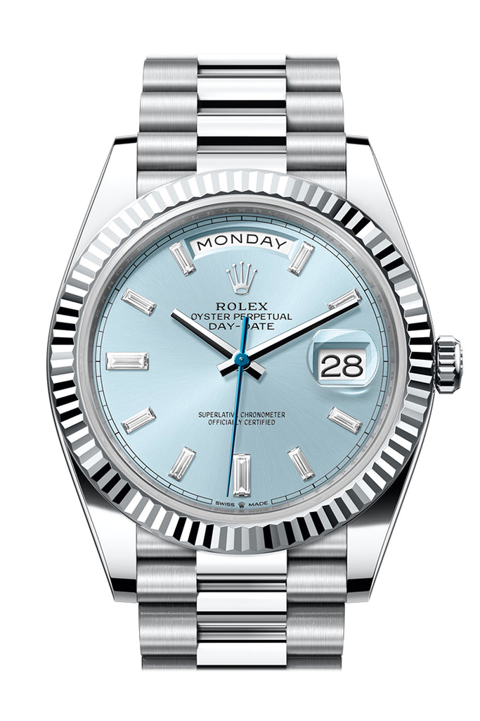 Rolex Day-Date 40 Fluted Platinum President's Watch 228236
